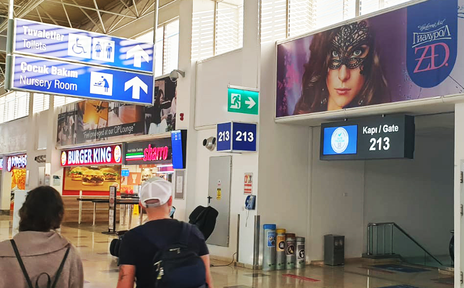 Banner advertising at Antalya Airport - YUKA ADV